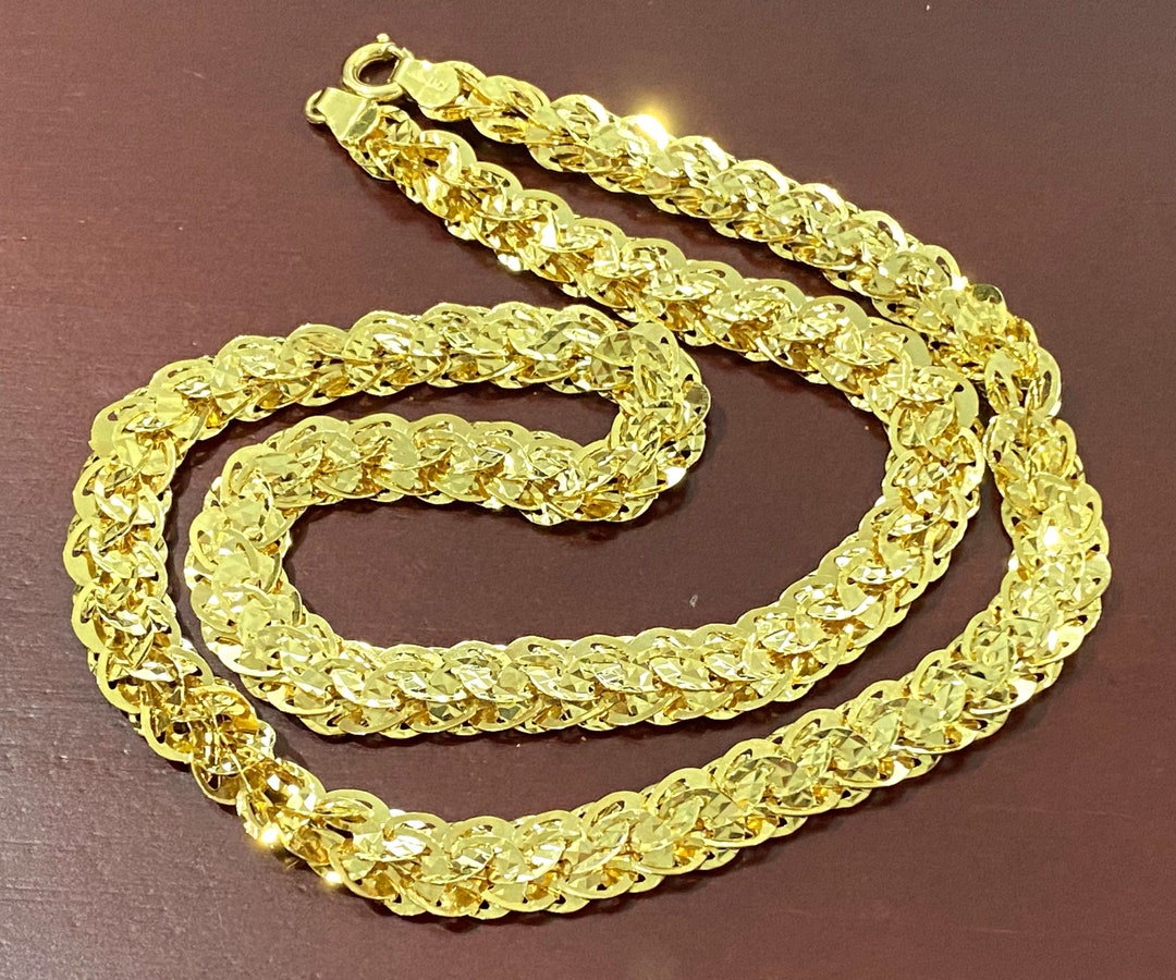 15K 610 Solid Gold Twisted Link Chain Necklace 19'' - Etsy