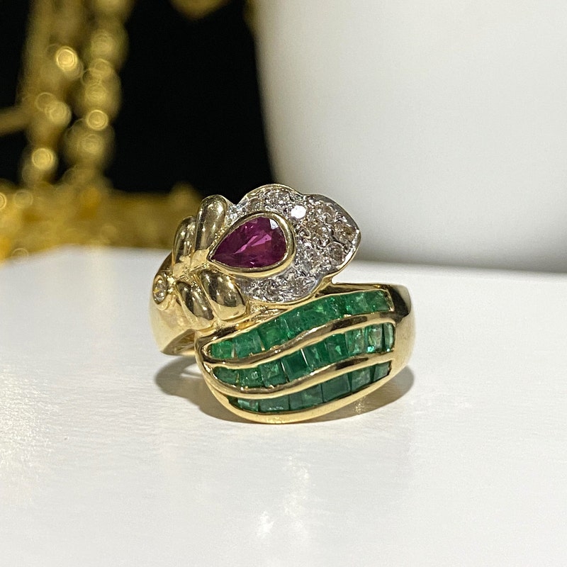 Emerald Snake Ring - Etsy