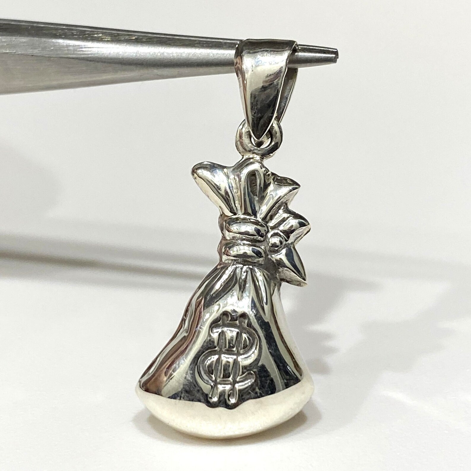 Vintage Sterling Silver Money Bag Pendant. - Etsy