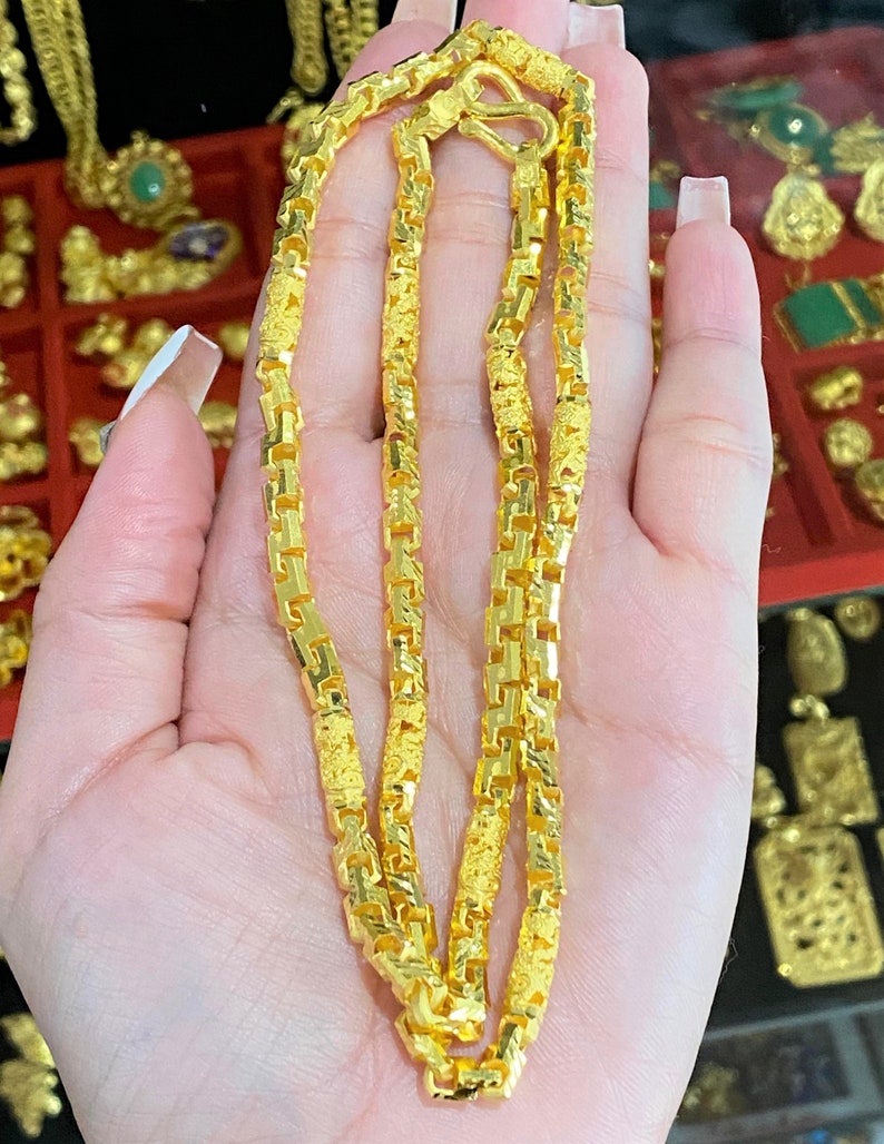 Vintage 24K 980 Solid Pure Gold Anchor Dragon Rolo Link Chain - Etsy