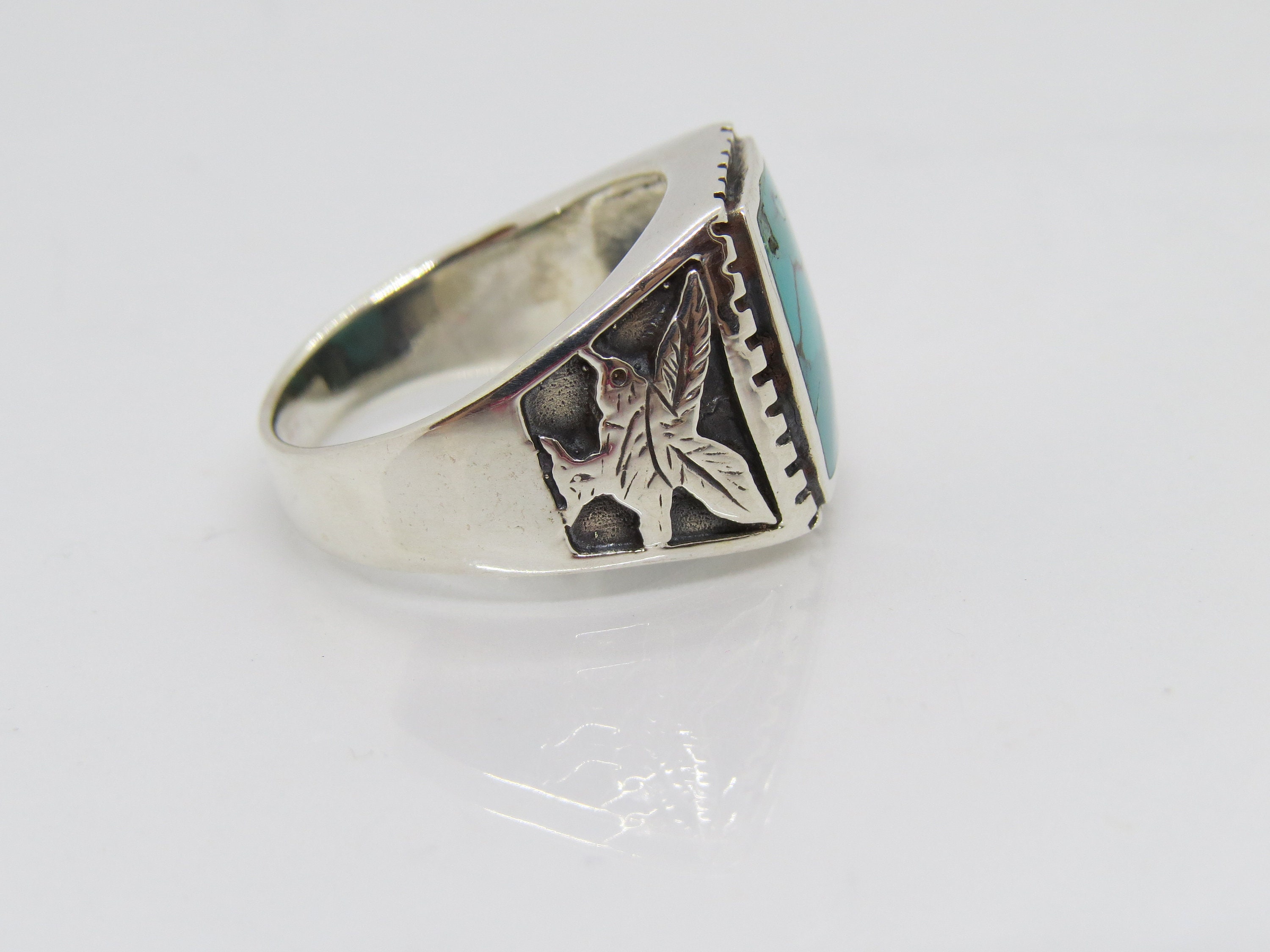 Vintage Sterling Silver Natural Turquoise Hummingbird Ring | Etsy