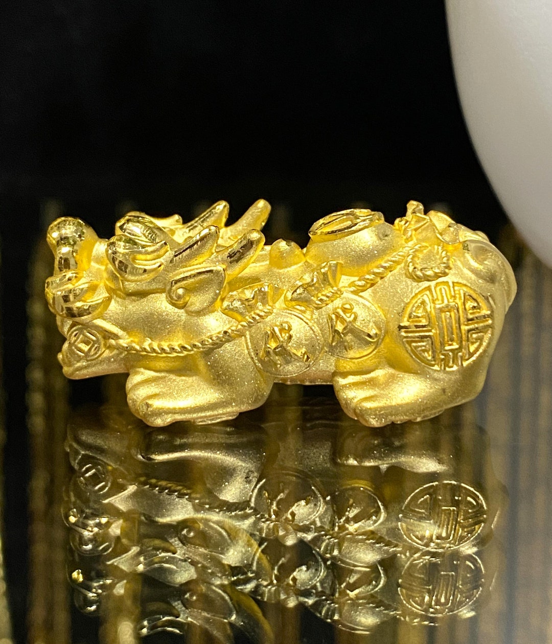 Vintage 24K 999 Pure Gold Pixiu, Dragon Charm Pendant Make for Bracelet ...