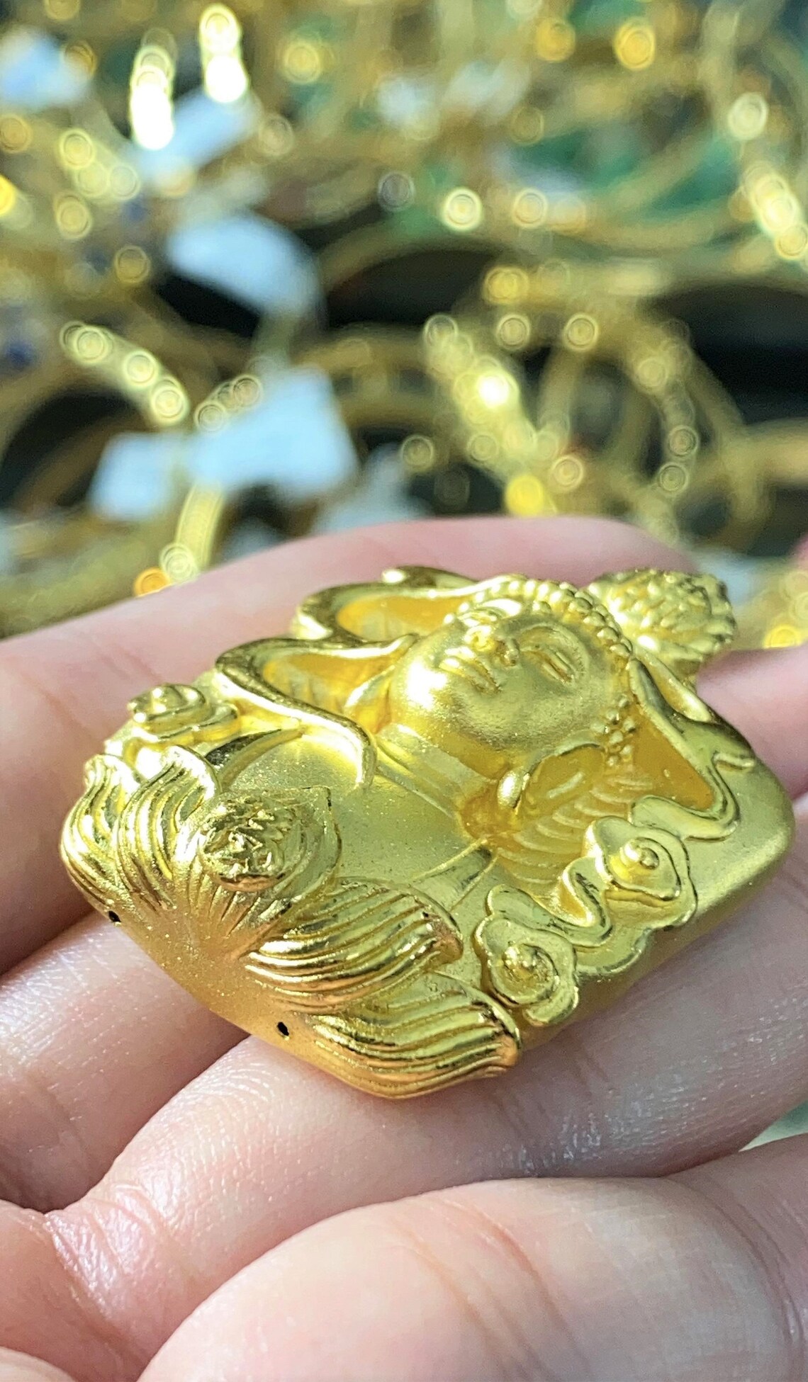 Vintage 24K 9999 Pure Gold Buddha Pendant - Etsy