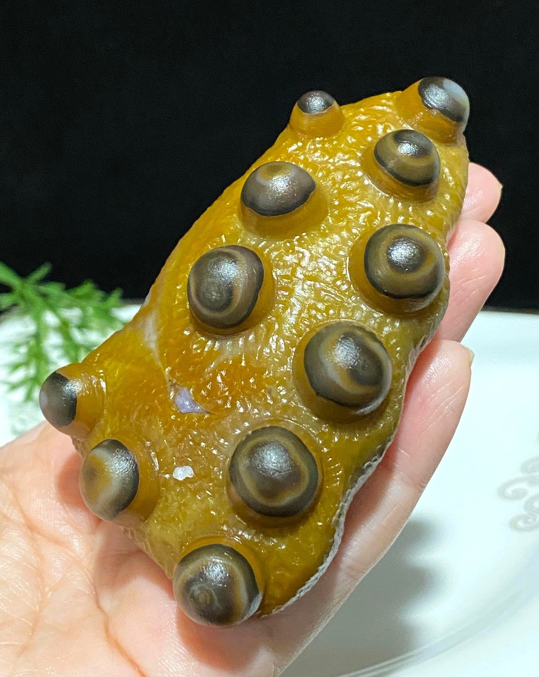 Vintage Natural Gobi Agate Stone Yellow, Brown Eye. - Etsy