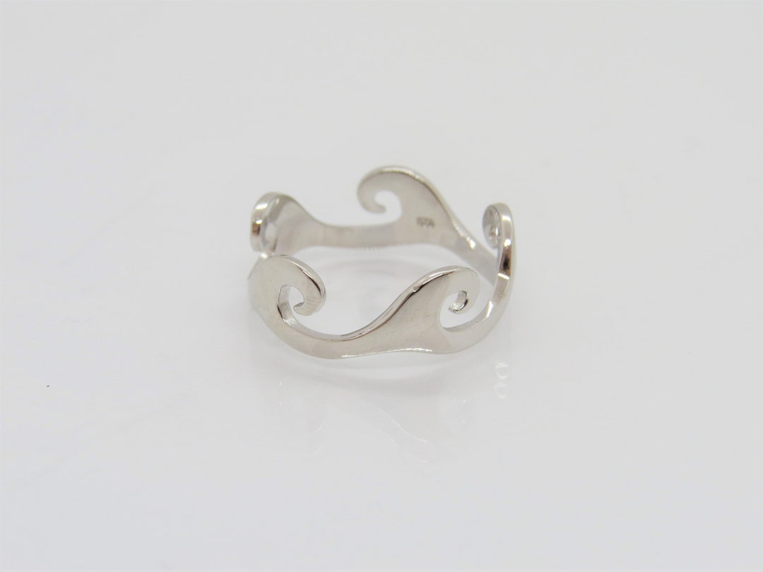 Vintage Sterling Silver Swirly Band Ring Size 9 - Etsy