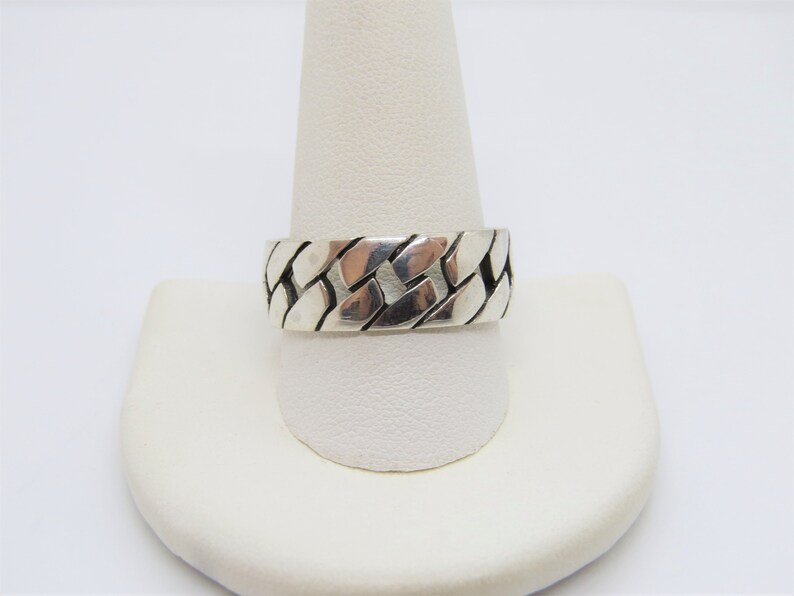 Vintage Sterling Silver Heavy Link Unisex Band Ring Size 12 | Etsy