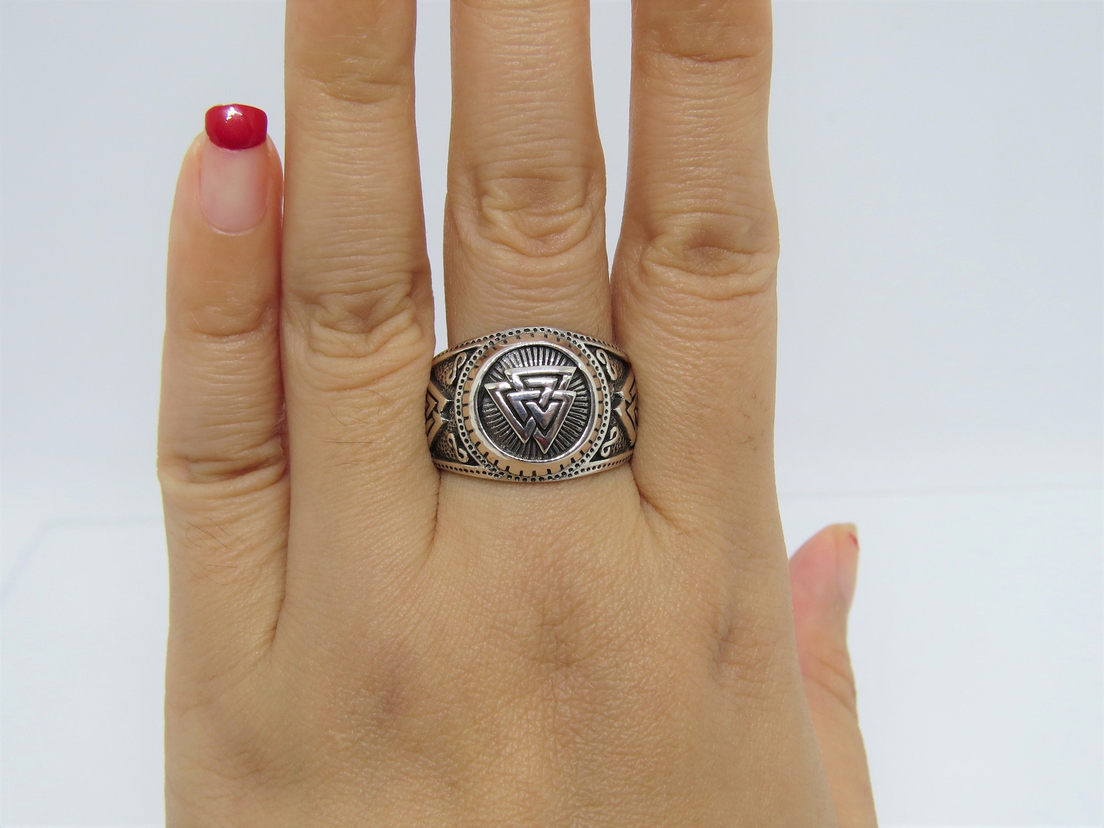 Vintage Sterling Silver Valknut Men's Ring Size 10.5 - Etsy