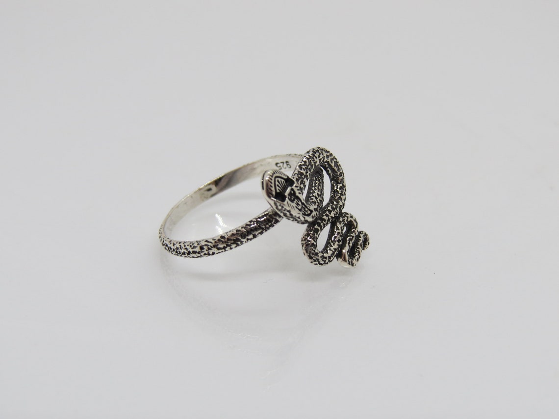 Vintage Sterling Silver Snake Ring Size 7 | Etsy