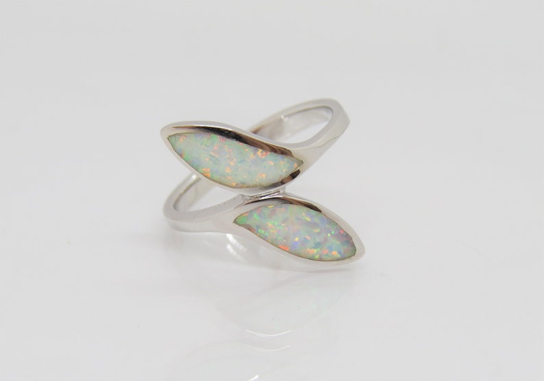 Vintage Sterling Silver Fire Opal Bypass Ring Size 8 - Etsy