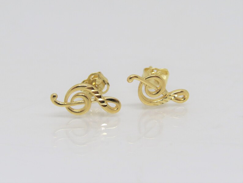 Vintage 14K Solid Yellow Gold Music Note Earrings - Etsy