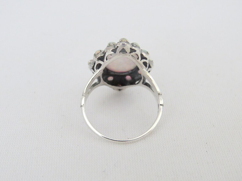 Vintage Sterling Silver Fire Opal Cluster Ring Size 8 - Etsy