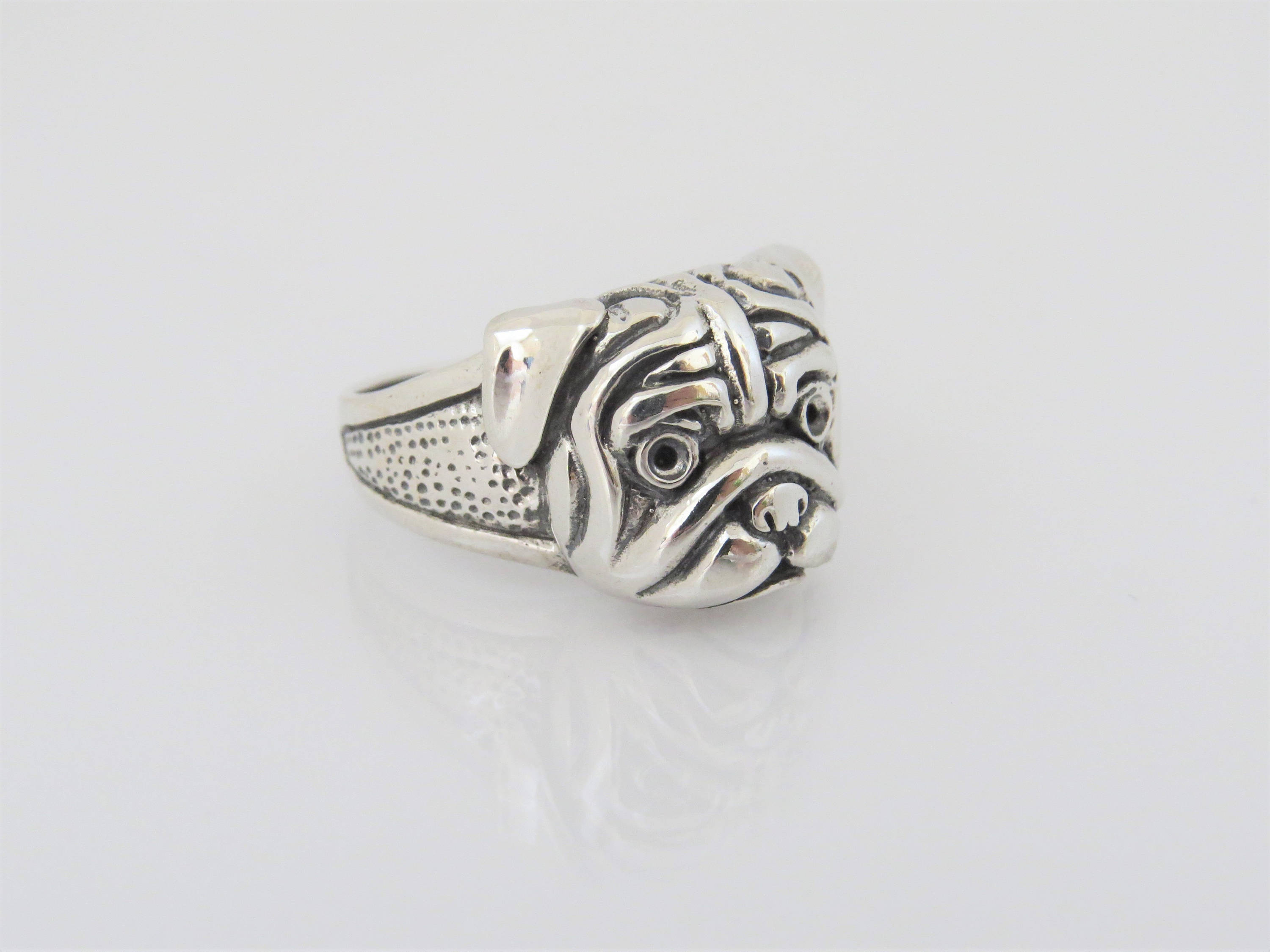 Vintage Sterling Silver Bulldog Band Ring Size 9 - Etsy