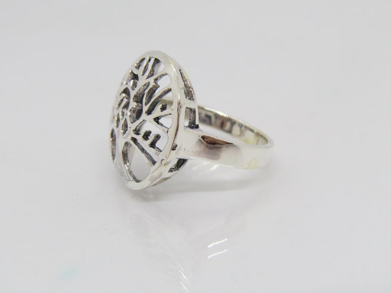 Vintage Sterling Silver Tree of Life Dome Ring Size 9 - Etsy