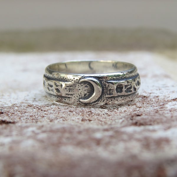 Silver Moon Ring - Etsy