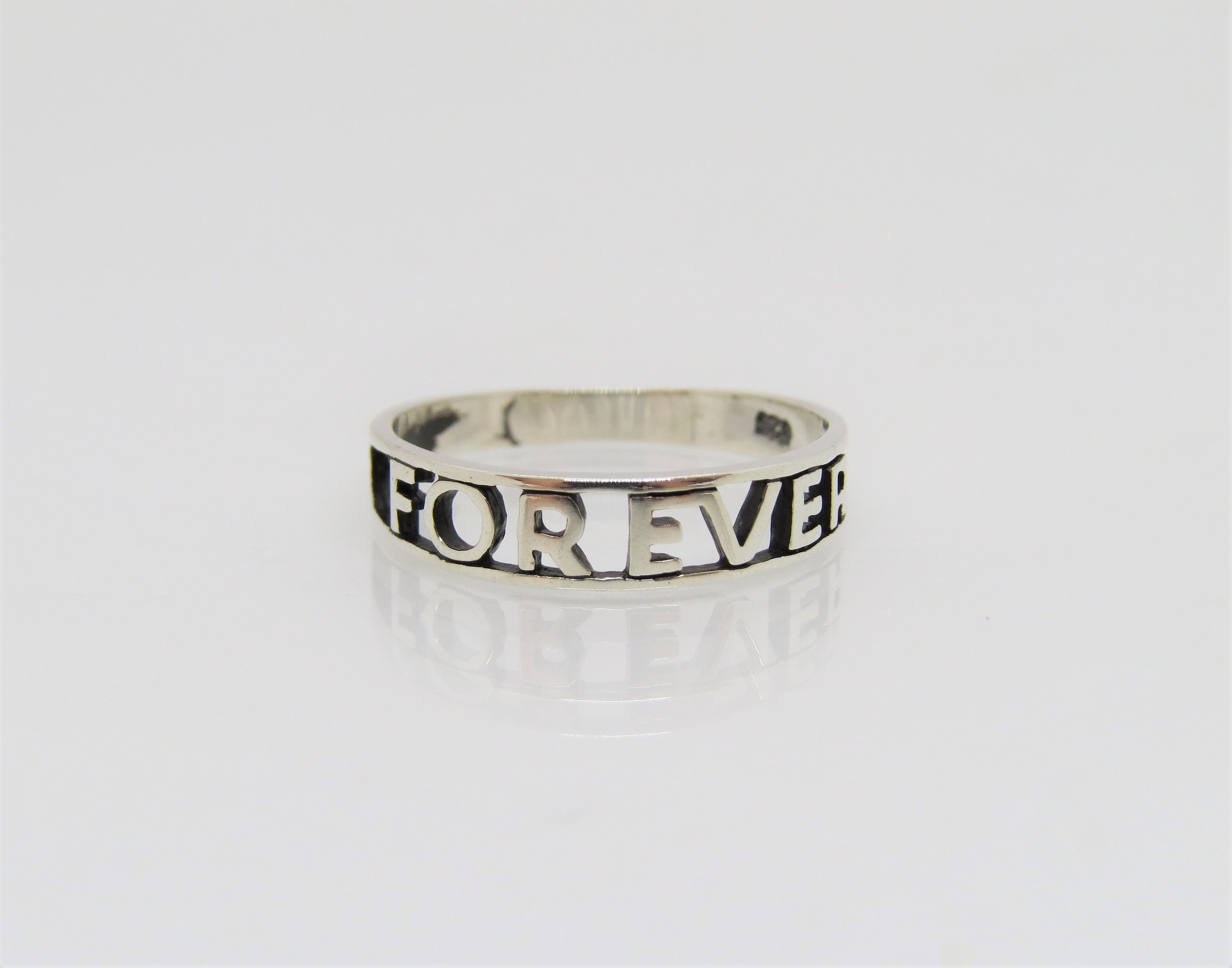 Vintage Sterling Silver Forever Band Ring Size 7 | Etsy