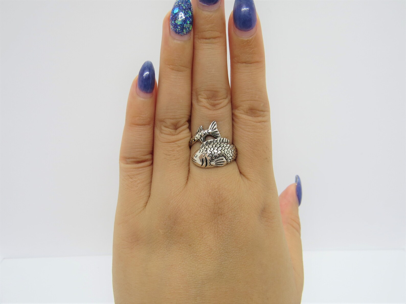 Vintage Sterling Silver FISH Ring Size 7 - Etsy