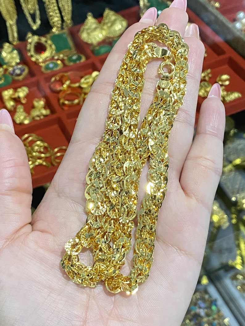15K 610 Solid Gold Twisted Link Chain Necklace 19'' - Etsy