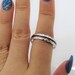 Vintage Sterling Silver Black Oynx Diamond Cut Band Ring Size - Etsy