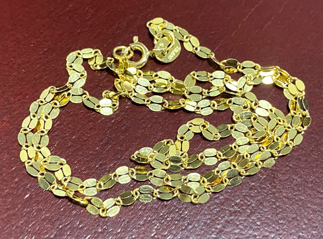 Vintage 15K 610 Solid Yellow Gold Link Chain Necklace 17'' Length - Etsy