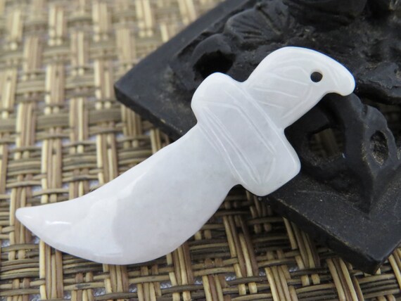 Vintage Natural White Jade Jadeite Sword Charm Pendant Loose | Etsy