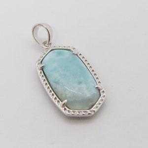 Vintage Sterling Silver Natural Larimar Coffing Pendant - Etsy