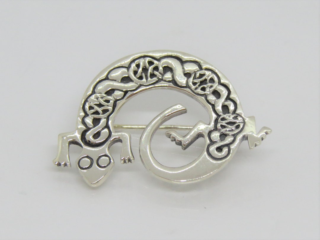 Vintage Sterling Silver Lizard Celtic Knot Pin Brooch - Etsy