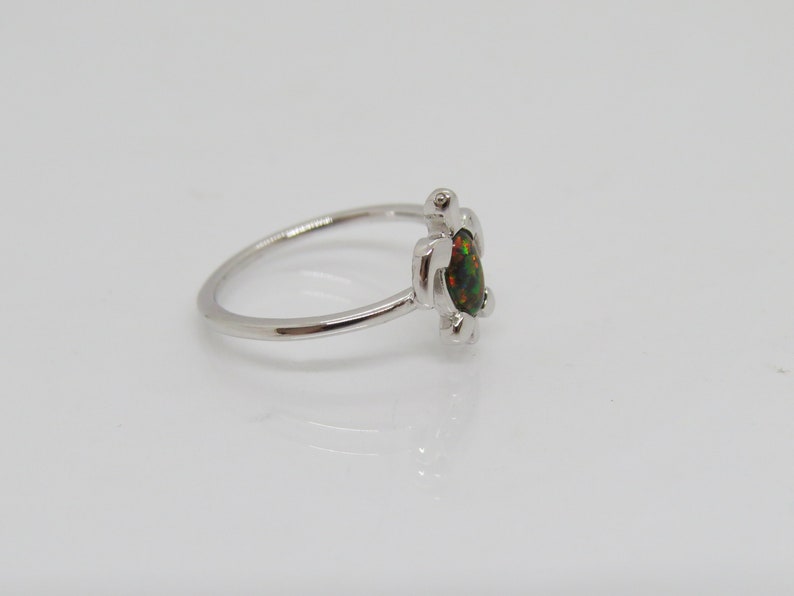 Vintage Sterling Silver Black Opal Turtle Ring Size 7 - Etsy