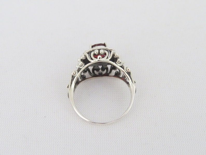 Vintage Sterling Silver Natural Oval Garnet Ring Size 8 - Etsy