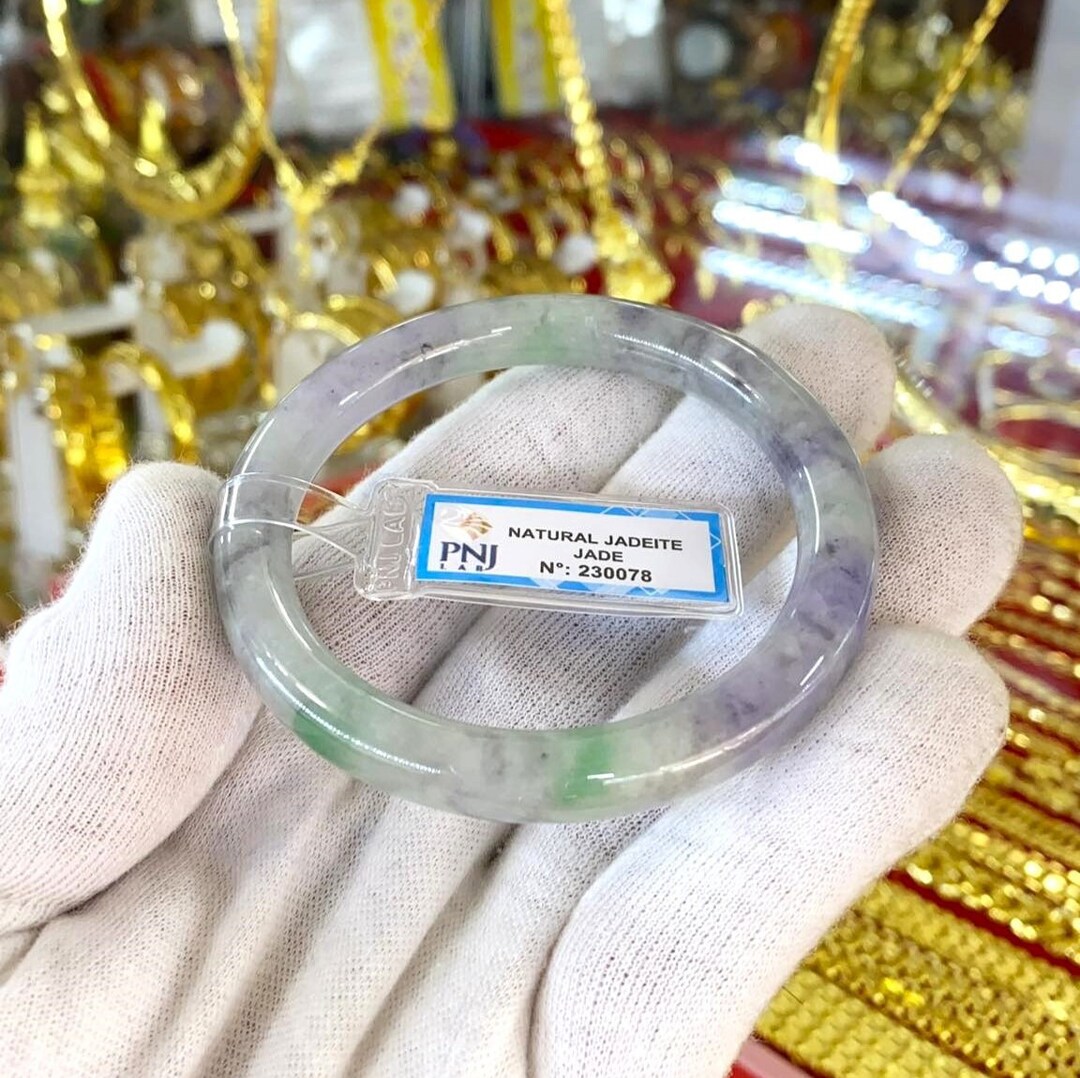 Vintage Translucent Natural Green, White, Purple Black Jadeite Jade ...