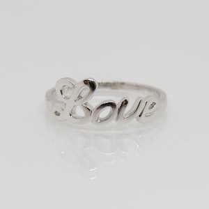 Vintage Sterling Silver Love Ring Size 7 - Etsy