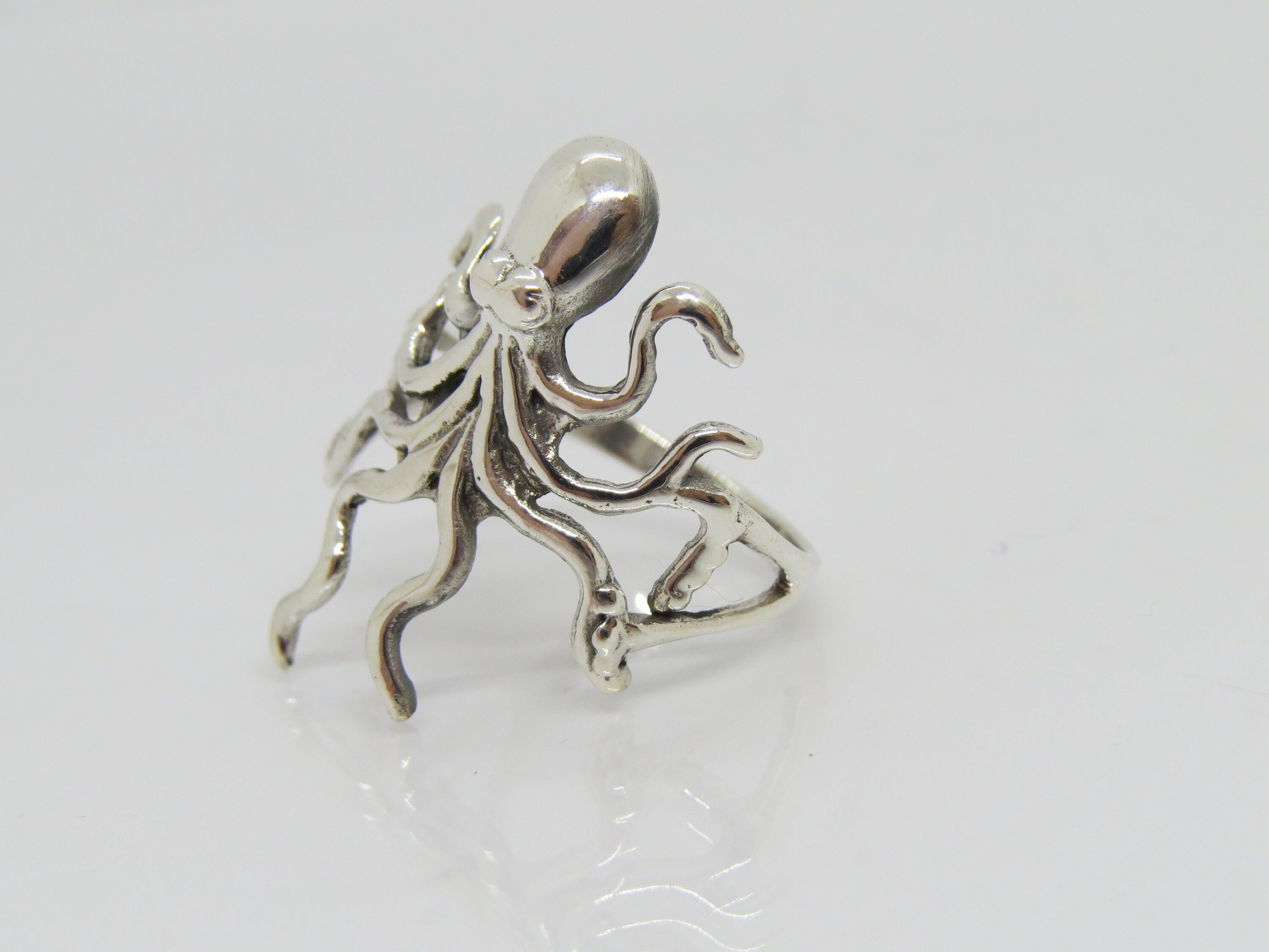 Vintage Sterling Silver Octopus Ring Size 9 - Etsy