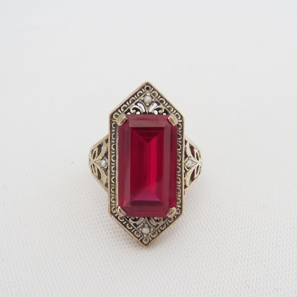 Ruby Ring Vintage - Etsy