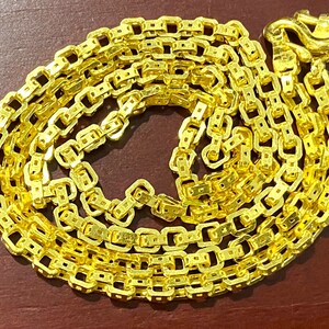 24K 980 Pure Gold Rolo Link Chain Necklace 20'' Length - Etsy
