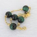 Vintage 18K Solid Yellow Gold Green Cat's Eye Link - Etsy