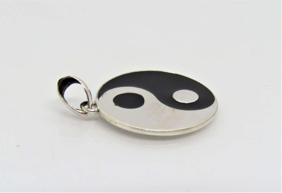 Vintage Sterling Silver Yin Yang Charm Pendant | Etsy