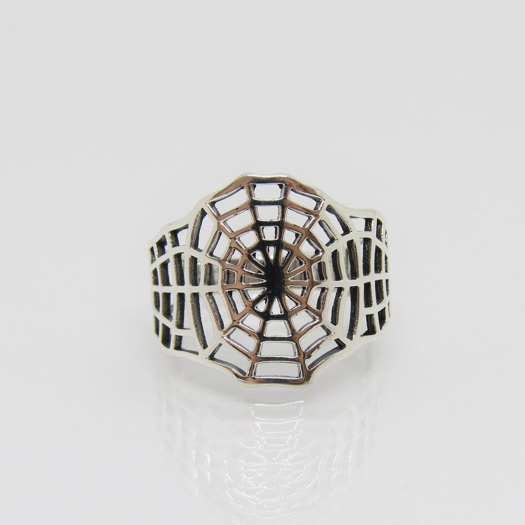 Vintage Sterling Silver Spider Web Ring Size 8 - Etsy