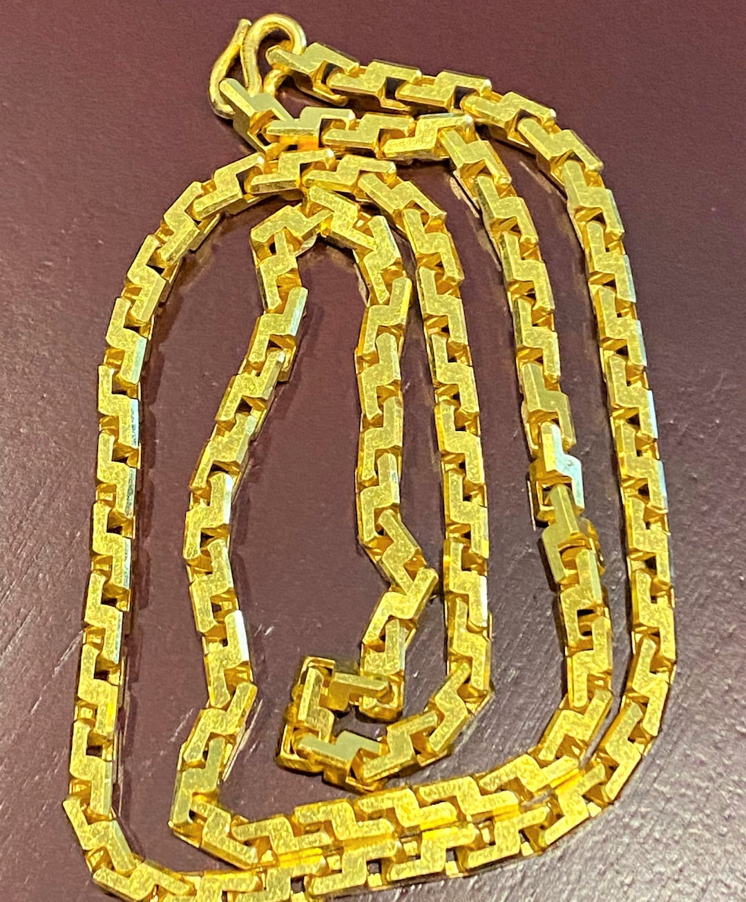 Vintage 24K 980 Solid Pure Gold Anchor Chain Link Necklace 21'' - Etsy