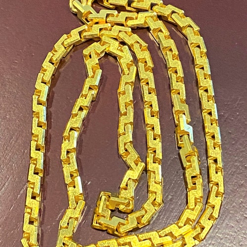 Vintage 24K 980 Pure Gold Link Chain Necklace 21'' - Etsy