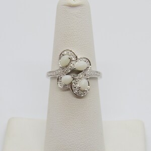 Vintage Sterling Silver Natural White Opal Ring Size 7 - Etsy