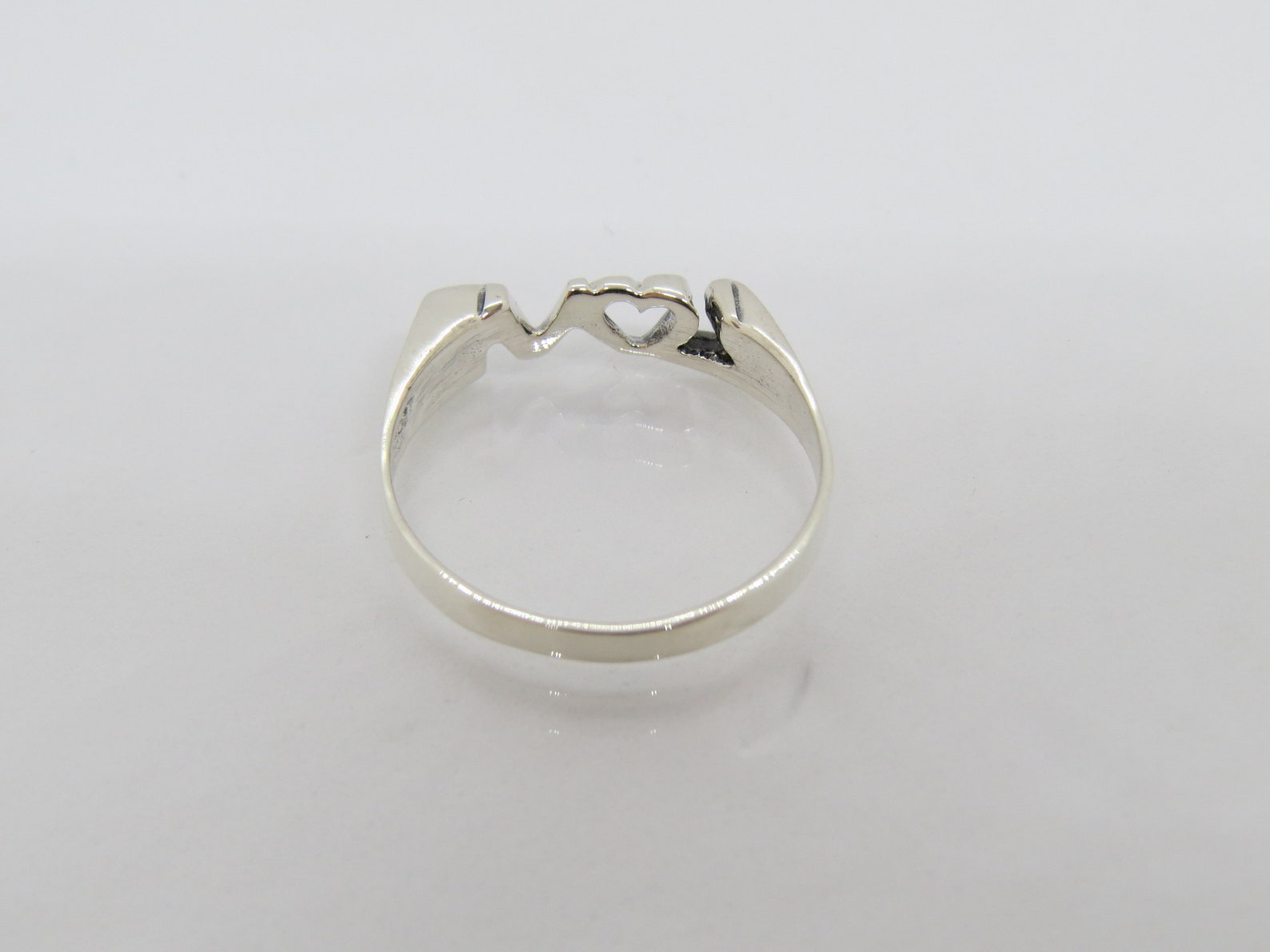 Vintage Sterling Silver Love Ring Size 8 - Etsy