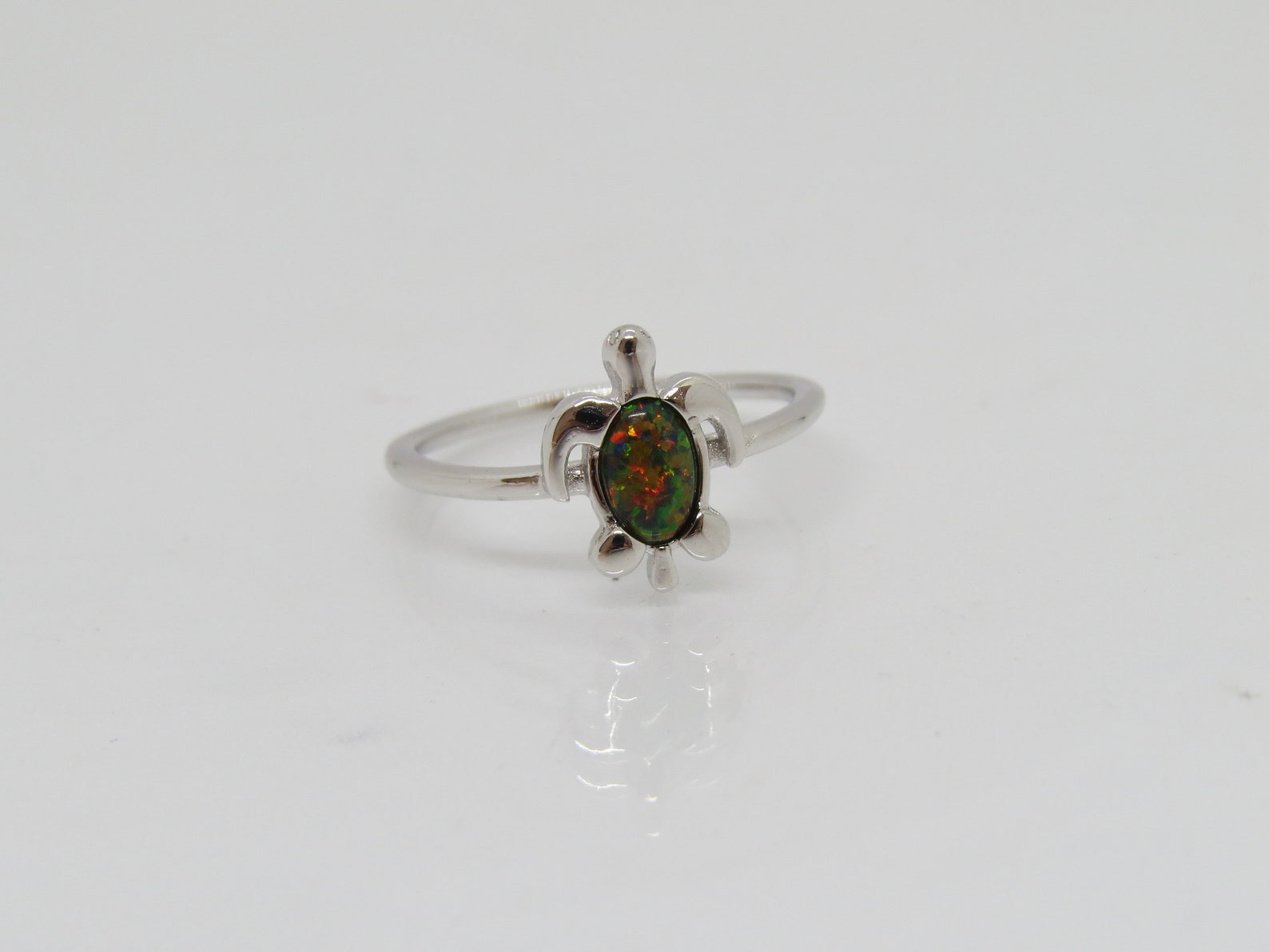 Vintage Sterling Silver Black Opal Turtle Ring Size 7 - Etsy