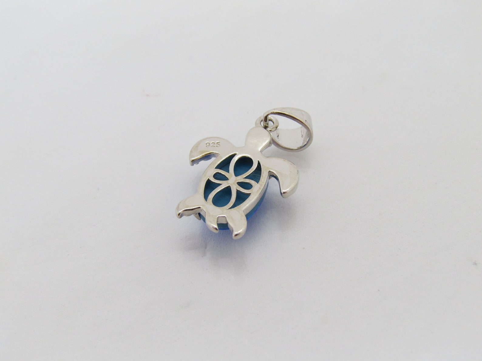 Vintage Sterling Silver Blue Opal Turtle Pendant | Etsy