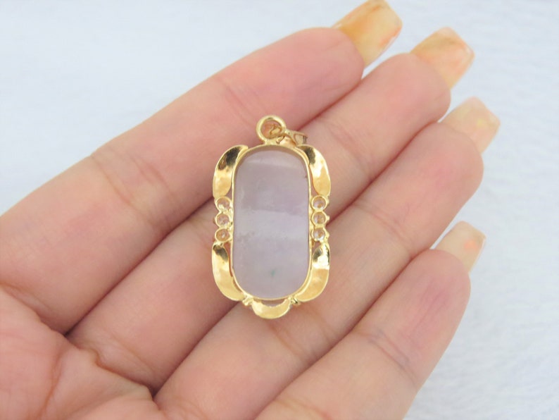 Vintage 18K Solid Gold Translucent Lavender Jadeite Jade & | Etsy