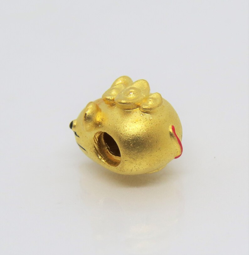 Vintage Pure 24K 9999 Gold Enamel Rat, Mouse Charm Bead Pendant Make ...