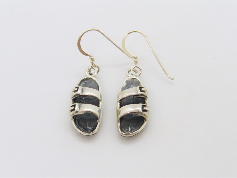 Vintage Sterling Silver Sandal Dangle Earrings | Etsy