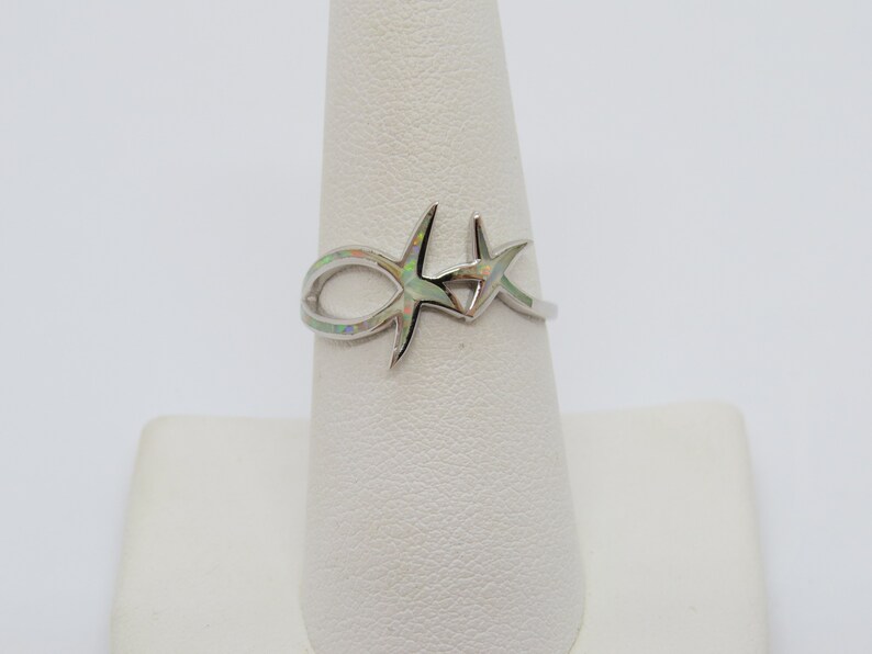 Vintage Sterling Silver Fire Opal Starfish Ring Size 8 - Etsy