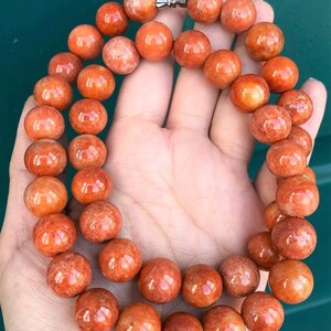 Vintage Translucent Orange Red Jadeite Jade Necklace 22'' Length - Etsy