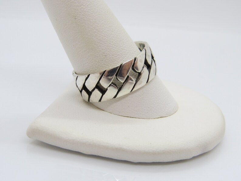 Vintage Sterling Silver Heavy Link Unisex Band Ring Size 12 | Etsy