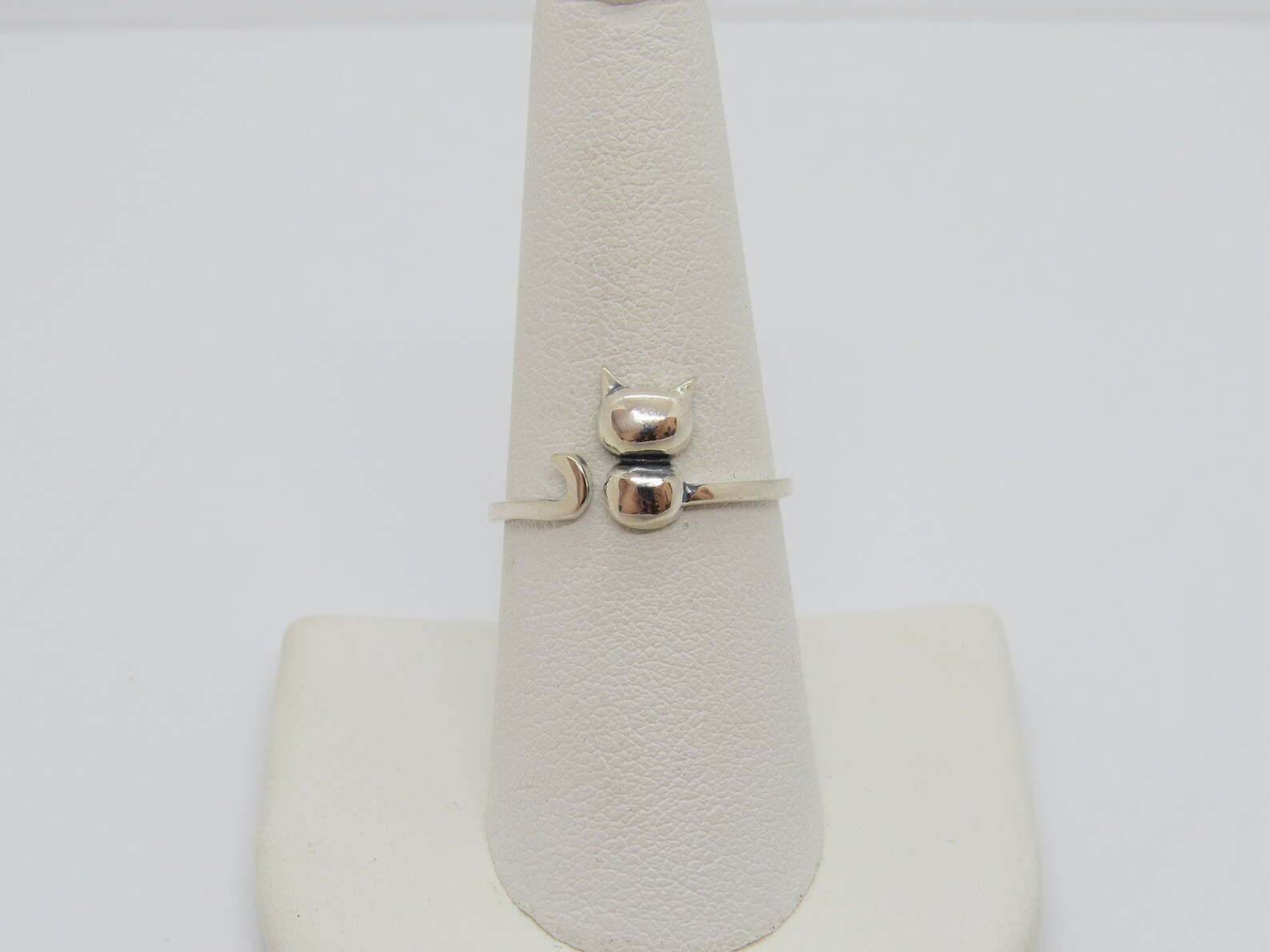 Vintage Sterling Silver Kitty Cat Adjustable Ring Size 8 - Etsy