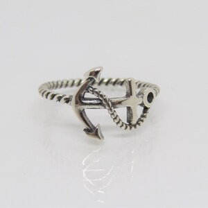 Vintage Sterling Silver Anchor Rope Ring Size 7 - Etsy